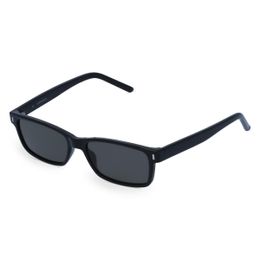 Fielmann LD 009 SUN CL | Kinder-Sonnenbrille | Fassung: Vollrand, Quadratisch, Propionat, Schwarz | Glasfarbe: Grau