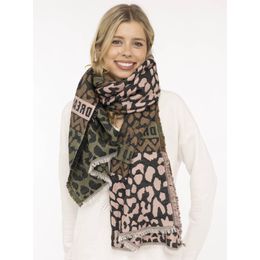 Zwillingsherz Damen Schal ""Dream Big and Bold""gr&uuml;n, Obermaterial: 60% Polyacryl, 25% Baumwolle, 15% Wolle, Modet&uuml;cher, Mustermix, Leo und