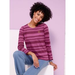 Classic Basics Damen T-Shirt "3/4-Arm-Shirt"erika, malve, gestreift, Gr. 50, gemustert, gestreift, mehrfarbig, 100% Baumwolle, Shirts