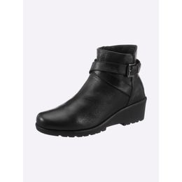 Heine Keilstiefelette, Schwarz, Gr. 36, Damen, Stiefeletten, Material: Rindsleder