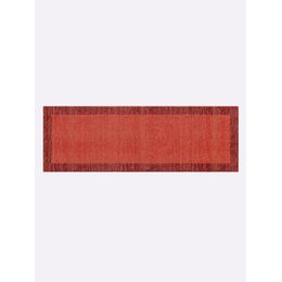 Salonloewe Fu&szlig;matte, Orange, Gr. 45x100 cm - rechteckig, Fu&szlig;matten, Material: Polyamid. R&uuml;ckseite: Latex