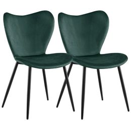 CLP Esszimmerst&uuml;hle 2er Set gepolstert Maika, Polsterst&uuml;hle ergonomisch mit R&uuml;ckenlehnen, K&uuml;chenst&uuml;hle mit Metallgestellen, belastbar bis 150 kg