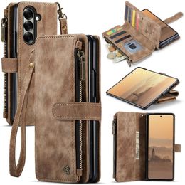 Wigento Handh&uuml;lle Klapph&uuml;lle f&uuml;r Samsung Galaxy Z Fold8 Ultra Kunstleder Rei&szlig;verschluss