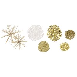 buttinette Drahtsterne-Set, wei&szlig;-gold, 12 Sterne