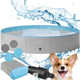 TecTake&reg; Hundepool, verschiedene Gr&ouml;&szlig;en, rei&szlig;festes PVC-Gewebe, verst&auml;rkte Seitenw&auml;nde, schneller Auf- und Abbau