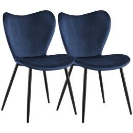 CLP Esszimmerst&uuml;hle 2er Set gepolstert Maika, Polsterst&uuml;hle ergonomisch mit R&uuml;ckenlehnen, K&uuml;chenst&uuml;hle mit Metallgestellen, belastbar bis 150 kg