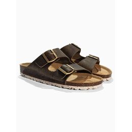 BACKSUN Leder-Pantoletten "Bali" in Braun - 56% | Gr&ouml;&szlig;e 41 | Damen-pantoletten