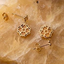 Holzkern Midsommar Ohrringe Damen Gold und Aventurin