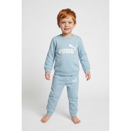 Puma Jungen Trainingsanzug "MINICATS ESS CREW SET FL INF", blau, Gr. 62, unifarben, Fleece, Obermaterial: 68% Baumwolle, 32% Polyester, Sportanz&uuml;ge,