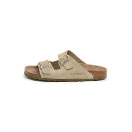 SABOKETS Leder-Pantoletten in Khaki - 53% | Gr&ouml;&szlig;e 37 | Damen-pantoletten