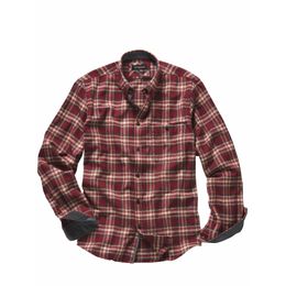 Mey & Edlich Mey & Edlich Herren Widerst&auml;ndiges Flanellhemd Rot 100 % Baumwolle