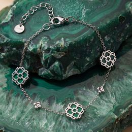 Holzkern Midsommar Armband Damen Silber und Achat