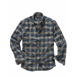 Mey & Edlich Mey & Edlich Herren Geradliniges Flanellhemd Blau 100 % Baumwolle