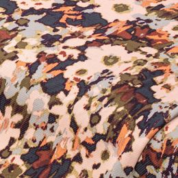 buttinette Stretch-Blusenstoff "Blumen", braun-color