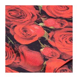 buttinette Baumwollstoff-Digitaldruck "Rosen", Serie Ria, rot-color