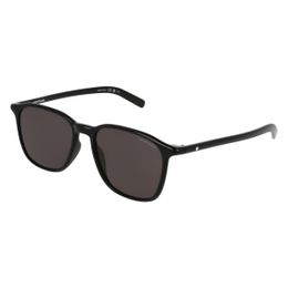 Montblanc MB0325S Snowcap Light | Herren-Sonnenbrille | Fassung: Vollrand, Rund, Acetat, Schwarz | Glasfarbe: Grau
