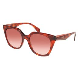 Liu Jo LJ813S | Unisex-Sonnenbrille | Fassung: Vollrand, Quadratisch, Acetat, Rose Havanna | Glasfarbe: Rot Verlaufend