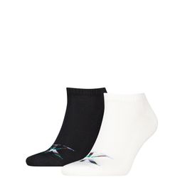 Herren Sneakersocken "CKJ MEN SNEAKER 2P MONOGRAM", Calvin Klein Jeans, Gr. 43wei&szlig;, schwarz, Baumwollmischung, Socken, komfortable Frotteesohle f&uuml;r