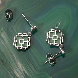 Holzkern Midsommar Ohrringe Damen Silber und Achat