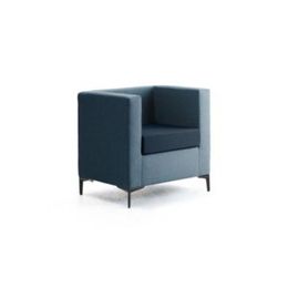 Leyform Sessel, B 720 x T 600 x H 730 mm, 2-farbiger Stoffbezug und Mehrschichtholz, dunkelblau/hellblau