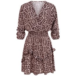Cloud5ive Kleid Damen Gr&ouml;&szlig;e 42 hellbraun / dunkelbraun Sommerkleid