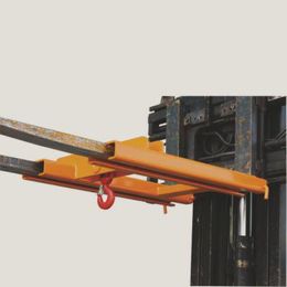 Eichinger-Industrie Lasthaken-Stapleraufsatz, f&uuml;r 2 Gabelstaplerzinken, bis 2000 kg, Stahl, reinorange RAL 2004