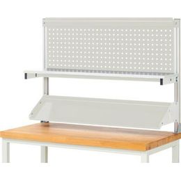 Rau System-Aufbau Komplettset, h&ouml;henverstellbar, B 1250 x T 350 x H 900 mm, bis 30 kg je Element, lichtgRau