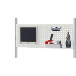 Rau Lochplatte Serie E, B 1800 x T 40 x H 450 mm, 4-Kant 10 x 10 mm, Raster 38 mm, Stahlblech, 30 kg, lichtgRau