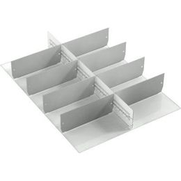treston Schubladen-Unterteiler TWIN 2 ESD, passend f&uuml;r die 100 mm hohen Schubladen der TWIN Werkzeugwagen, 1 x L&auml;ngsteiler/8 x Querteiler, Stahl