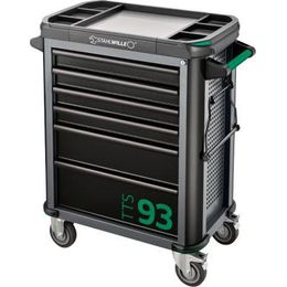Stahlwille Werkstattwagen RAL 7016/9005, 6 Schubladen Vollauszug, Zentralverriegelung, 500 kg Traglast, 877x481x1000 mm