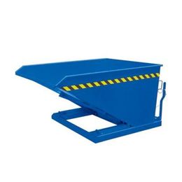 Eichinger-Industrie Kippbeh&auml;lter, niedrige Bauh&ouml;he, 400 l, bis 1500 kg, Scheren-Kipp-Mechanismus, Stahl, enzianblau RAL 5010
