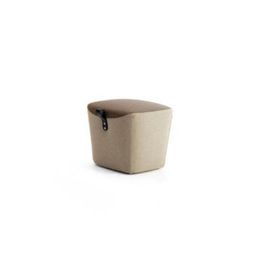 Leyform Hocker, schwarzer Ledergriff, Sitzma&szlig;e B 520 x T 440 x H 440 mm, 2-farbiger Stoffbezug und Mehrschichtholz, dunkelrost/hellbraun