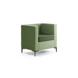 Leyform Sessel, B 720 x T 600 x H 730 mm, 2-farbiger Stoffbezug und Mehrschichtholz, dunkelgr&uuml;n/hellgr&uuml;n