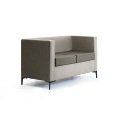 Leyform 2-Sitzer Sofa, B 1270 x T 600 x H 730 mm, 2-farbiger Stoffbezug und Mehrschichtholz, dunkelgraubraun/hellgraubraun