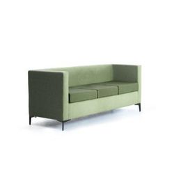 Leyform 3-Sitzer Sofa, B 1730 x T 600 x H 730 mm, 2-farbiger Stoffbezug und Mehrschichtholz, dunkelgr&uuml;n/hellgr&uuml;n