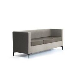 Leyform 3-Sitzer Sofa, B 1730 x T 600 x H 730 mm, 2-farbiger Stoffbezug und Mehrschichtholz, dunkelgraubraun/hellgraubraun