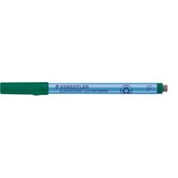 Staedtler Folienstift Lumocolor correctable 305 F, trocken abwischbar, mit Wischer, Strichst&auml;rke 0,6 mm, gr&uuml;n