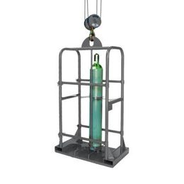 Eichinger-Industrie Gasflaschenkorb, f&uuml;r 6 Gasflaschen mit &Oslash; 250 mm, bis 525 kg, Standsicherung, B 1200 x T 600 x H 2000 mm, Stahl, anthrazitgrau RAL 7016