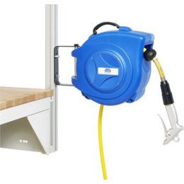 Rau Druckluftschlauchaufroller, automatisch, 10 m, &Oslash; 10 mm, bis 12 bar, PP-Geh&auml;use, B 390 x T 180 x H 330 mm, blau/schwarz