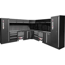 KS Tools Werkstattsystem L-Form 3400x3400 mm, 7 LED, 2x Steckdosen+USB, abschlie&szlig;bar, Stauraum gro&szlig;