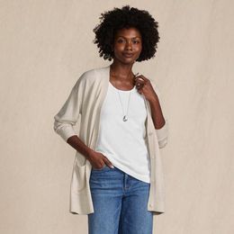 LANDS' END Langer Merino-Cardigan f&uuml;r Damen, Damen, size: regular, Braun, Wolle, by Lands' End