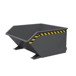 Eichinger-Industrie Kippbeh&auml;lter, niedrige Bauh&ouml;he, 1500 l, bis 2000 kg, Einfahrttaschen, Kettensicherung, Stahl, anthrazitgrau RAL 7016