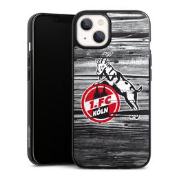 DeinDesign iPhone 13 Handy Silikon H&uuml;lle Case schwarz Handyh&uuml;lle 1. Fc K&ouml;ln Wooden Look Official Licensed Product