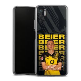 DeinDesign Xiaomi Redmi Note 10 5G Handy Silikon H&uuml;lle Case transparent Handyh&uuml;lle Borussia Dortmund Maximilian Beier Bvb Silikon Case