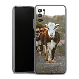DeinDesign Xiaomi Redmi Note 10 5G Handy Silikon H&uuml;lle Case transparent Handyh&uuml;lle Cow Farmer Calf Silikon Case