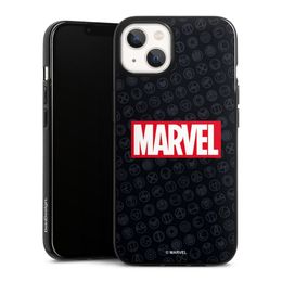 DeinDesign iPhone 13 Handy Silikon H&uuml;lle Case schwarz Handyh&uuml;lle Logo Marvel Comic