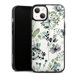 DeinDesign iPhone 13 Handy Silikon H&uuml;lle Case schwarz Handyh&uuml;lle Flowers Water Colour Eukalyptus