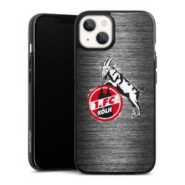 DeinDesign iPhone 13 Handy Silikon H&uuml;lle Case schwarz Handyh&uuml;lle Official Licensed Product Metallic Look 1. Fc K&ouml;ln