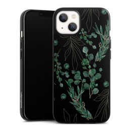 DeinDesign iPhone 13 Handy Silikon H&uuml;lle Case schwarz Handyh&uuml;lle Nature Eukalyptus Leaves