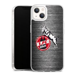 DeinDesign iPhone 13 Handy Silikon H&uuml;lle Case transparent Handyh&uuml;lle Official Licensed Product Metallic Look 1. Fc K&ouml;ln Silikon Case